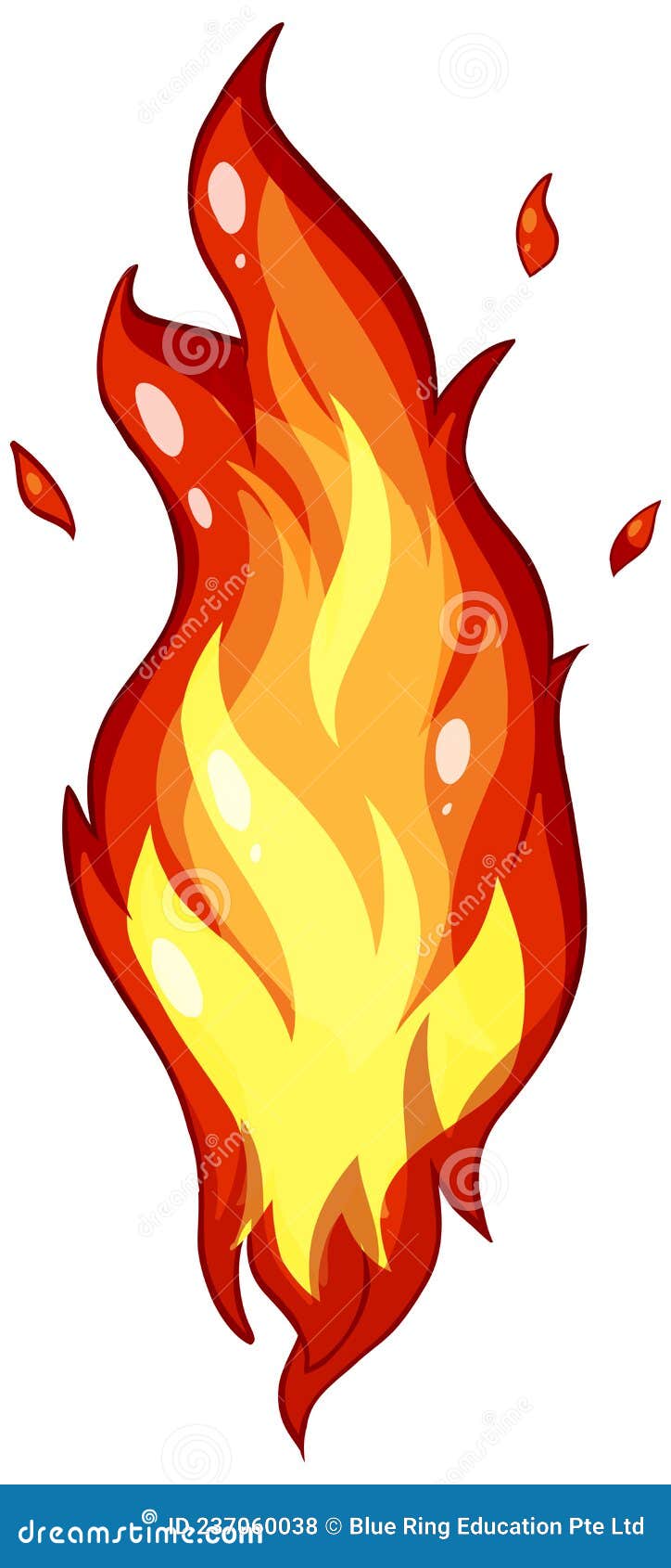 Flame in Cartoon Style Isolated Stock Vector - Illustration of signage ...