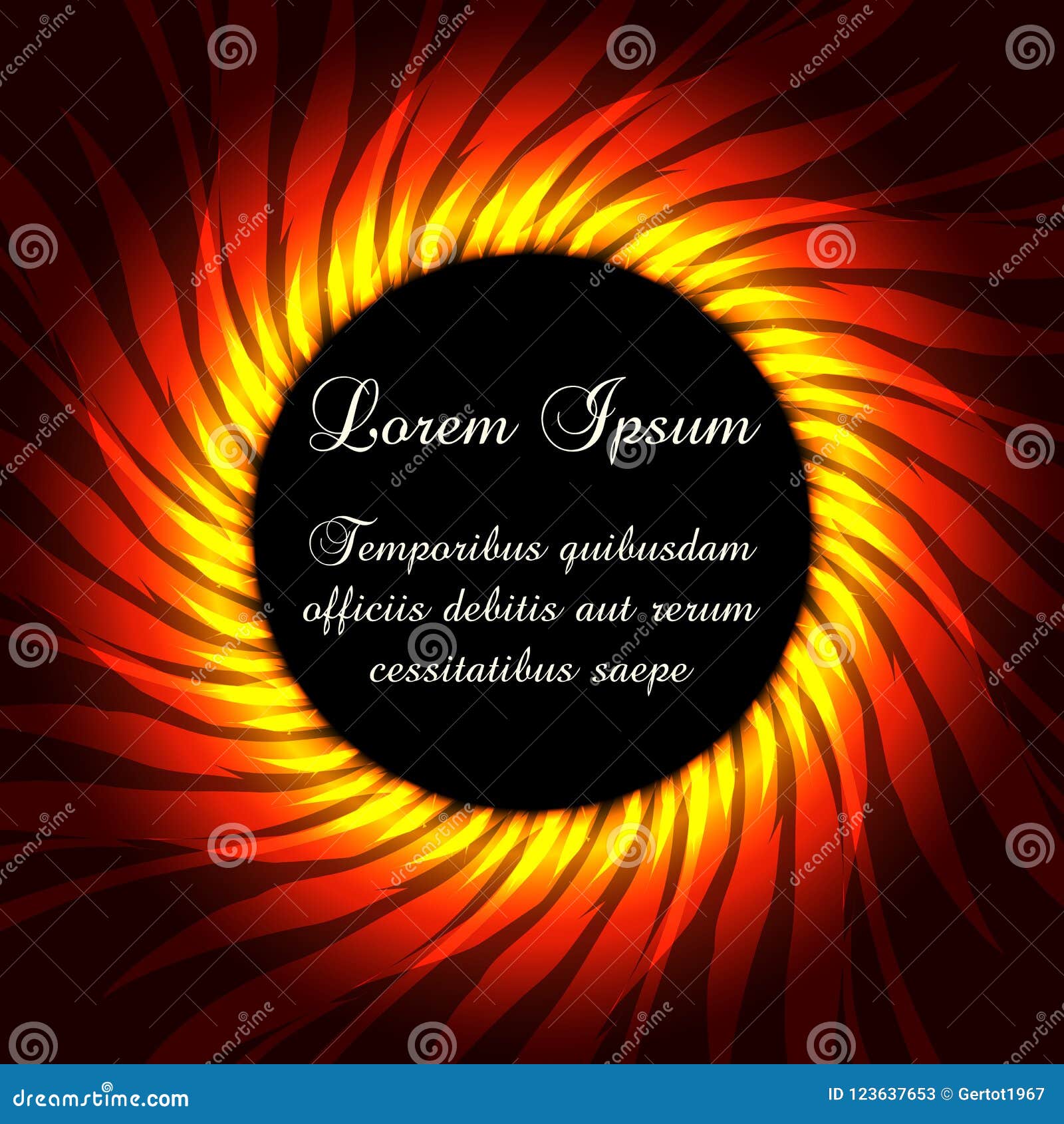 Flame Circle Frame Template Stock Vector - Illustration of bonfire ...