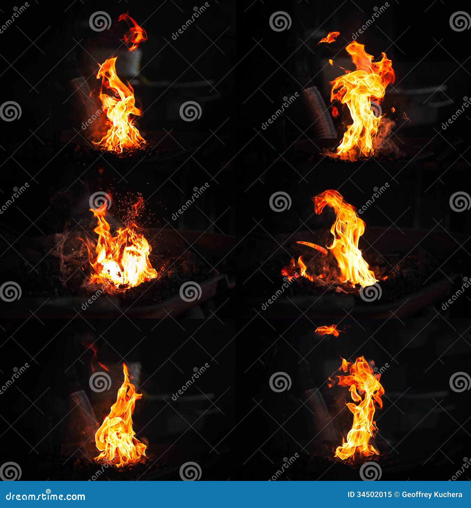 Flame Collage stock image. Image of inside, flames, coals - 34502015