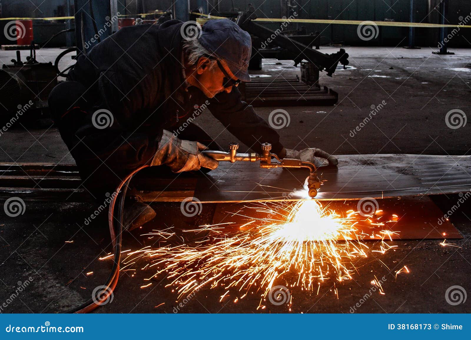 Flame cutting stock image. Image of steel, manual, work - 38168173