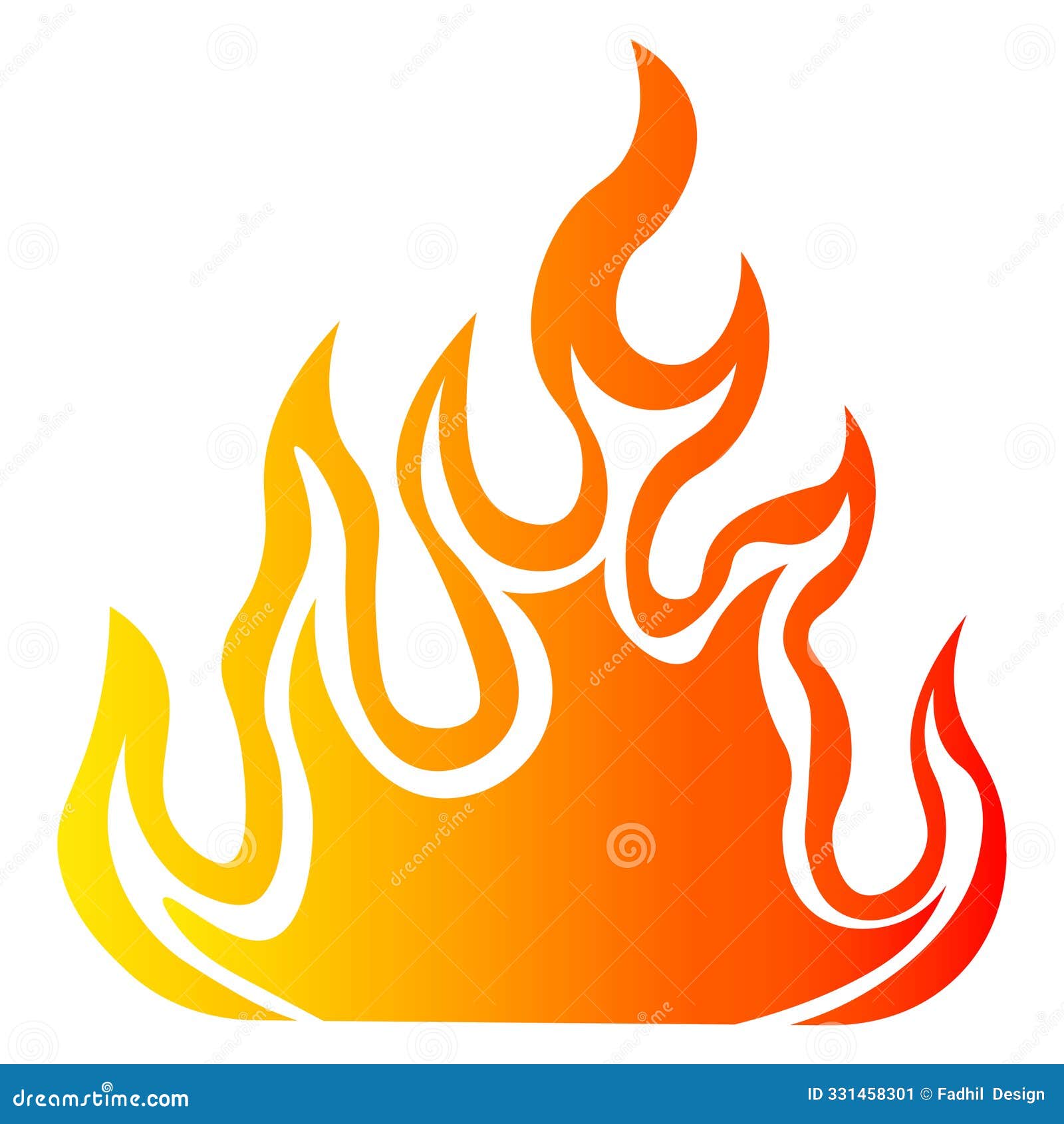 Flame Design Illustration on White Background. Vector Graphic Stock ...