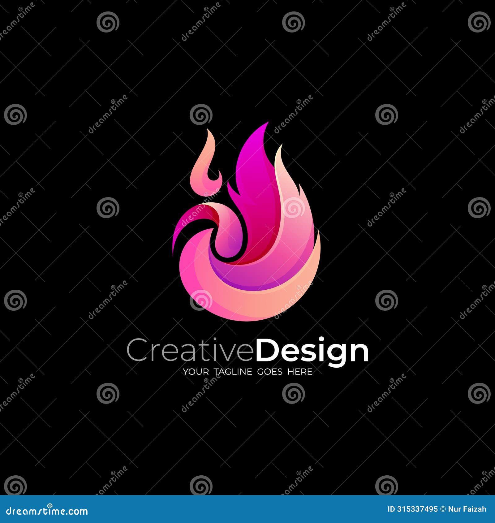 Flame Design Template, Abstract Fire Design Illustration Stock Vector ...