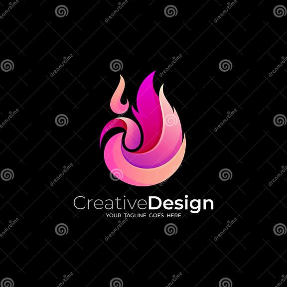 Flame Design Template, Abstract Fire Design Illustration Stock Vector - Illustration of label ...