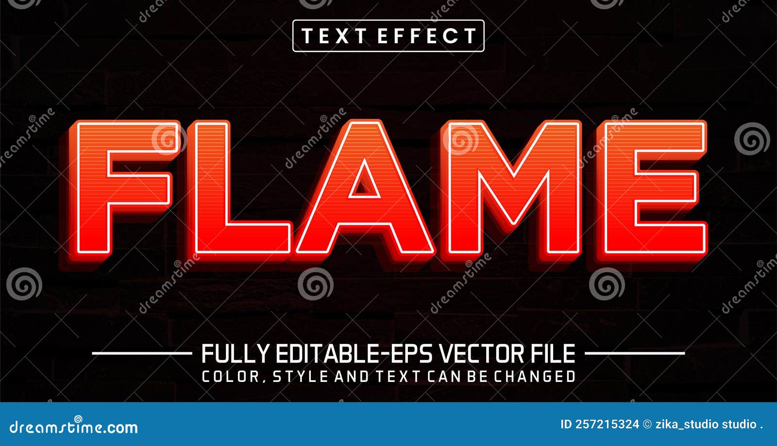 Flame Editable Text Style Effect Stock Vector - Illustration of game ...