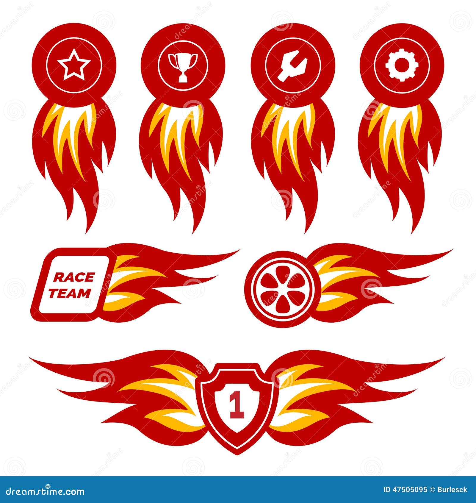 Flame Stickers. Racing Car Flames Emblem. Decal For Race Cars ...