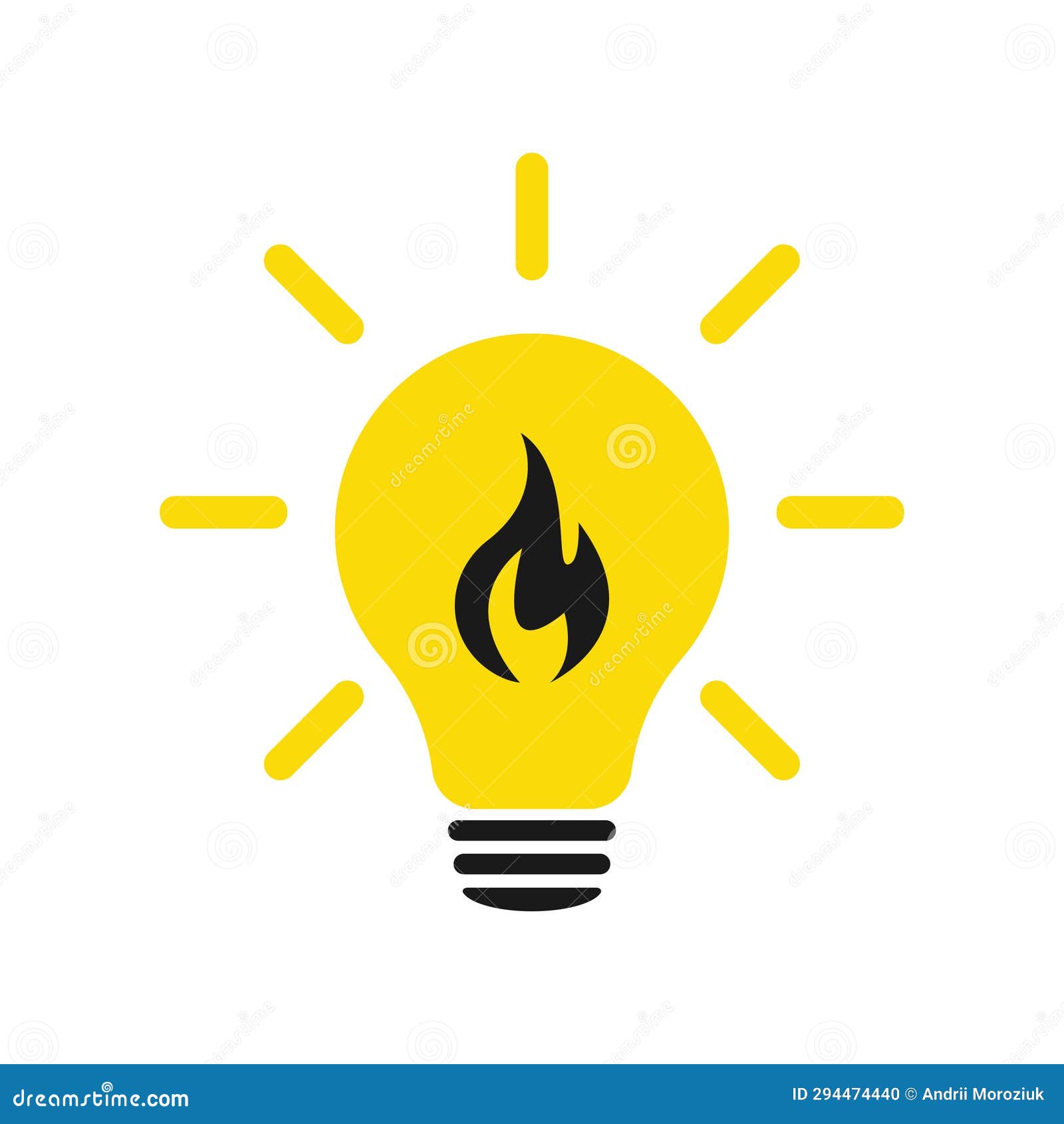 Flame Energy in a Light Bulb. Illustration Stock Vector - Illustration ...