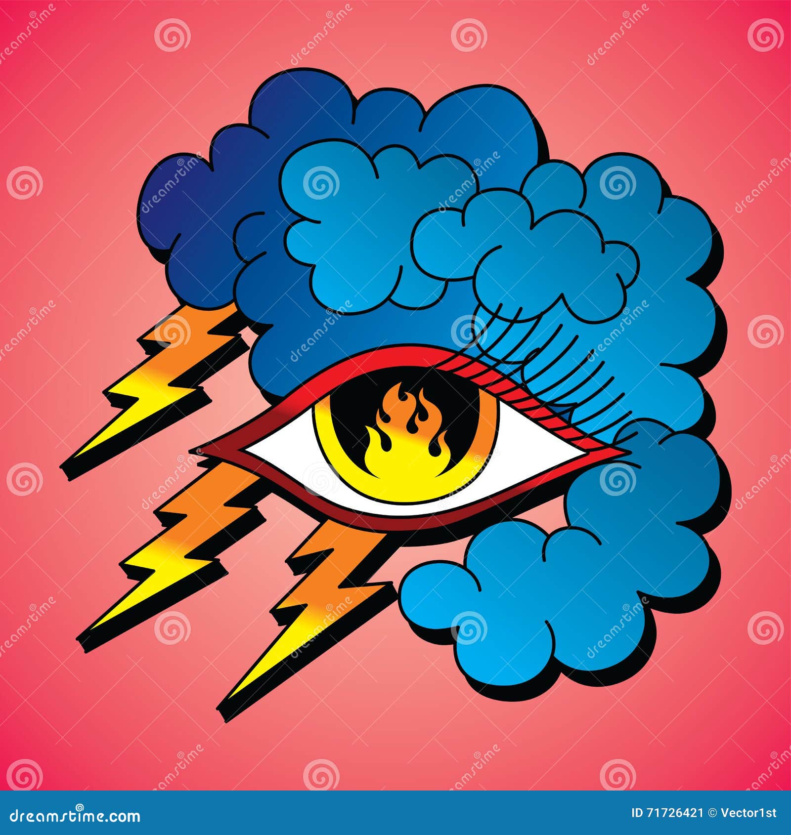 Flame eye symbol theme stock vector. Illustration of element - 71726421