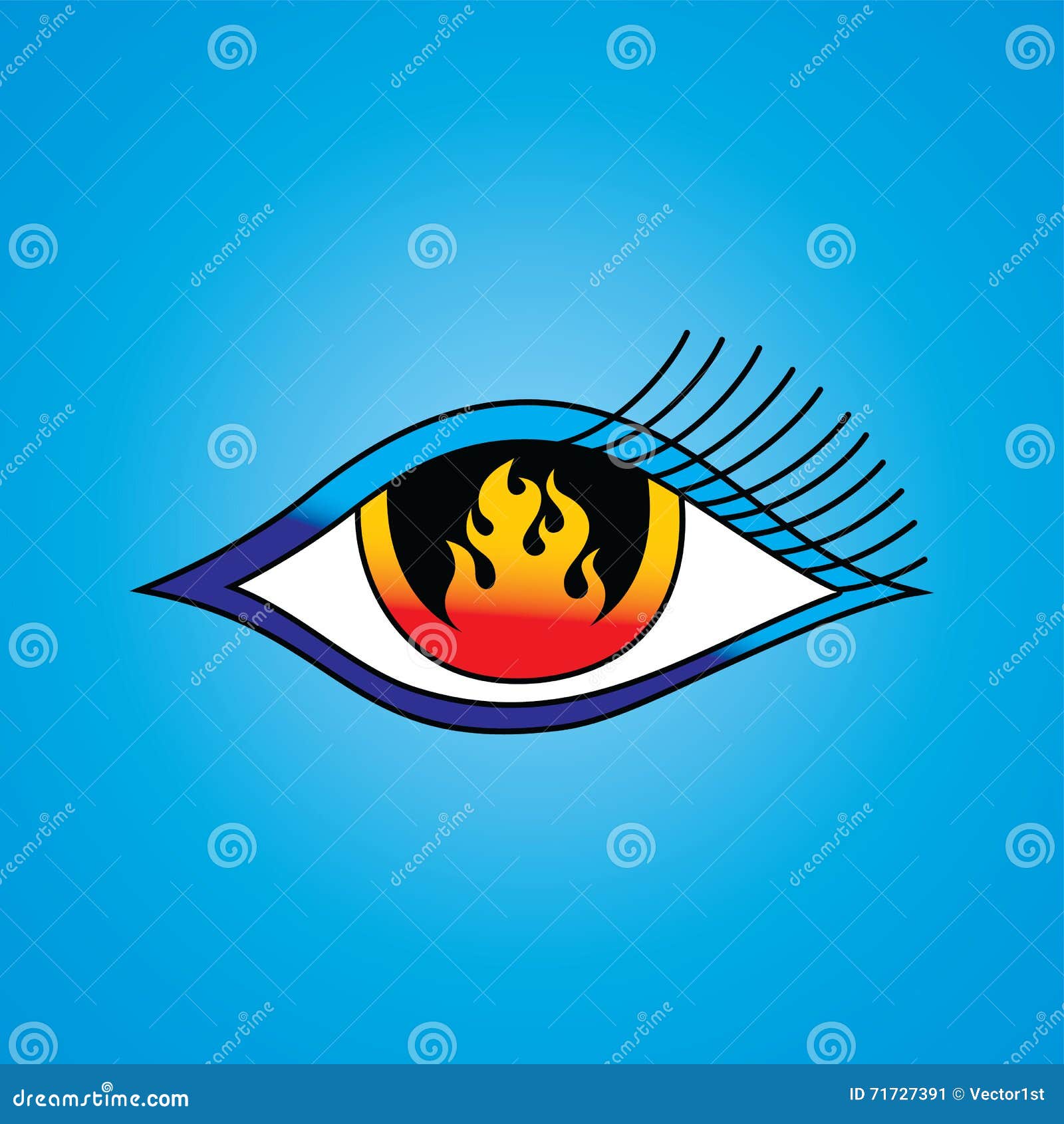 Flame eye symbol theme stock vector. Illustration of icon - 71727391
