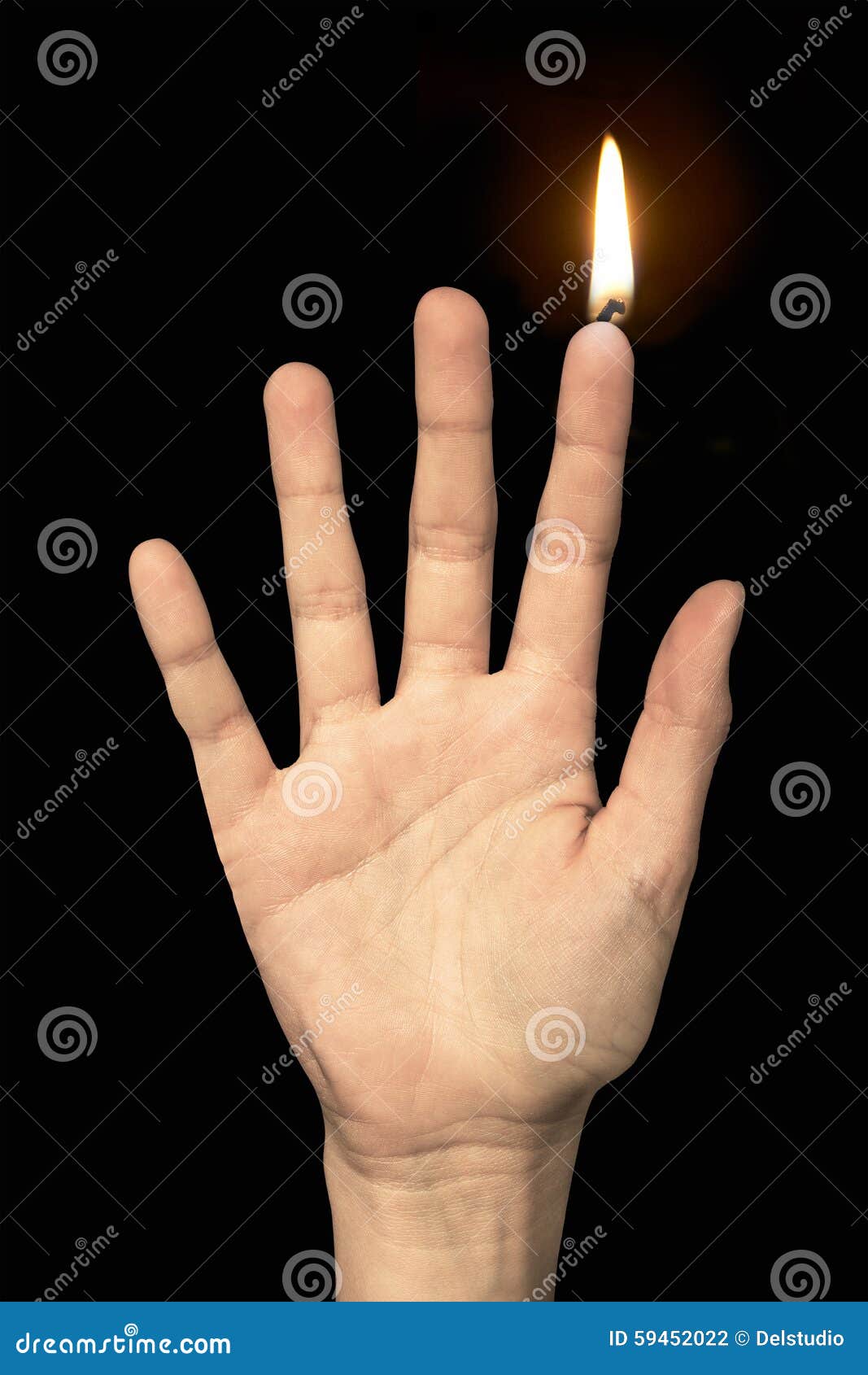 Flame on a finger stock photo. Image of create, danger - 59452022