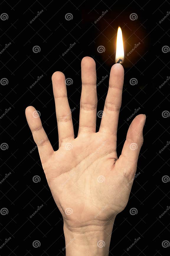 Flame on a finger stock photo. Image of create, danger - 59452022