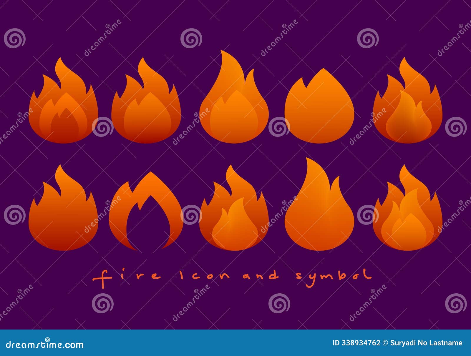 Flame Fire, Blaze, Border Fire Icon Set. Stock Vector - Illustration of ...