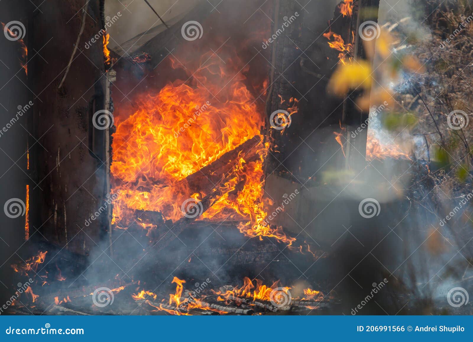Flame of Fire in a Burning House. Fire Stock Photo - Image of flaming ...