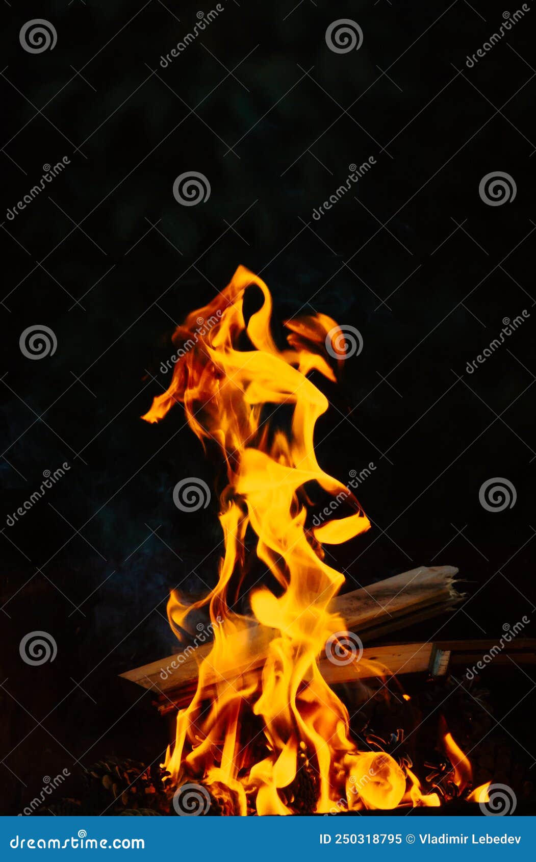 The Flame of a Fire Burning on the Street in the Late Evening Bonfire ...