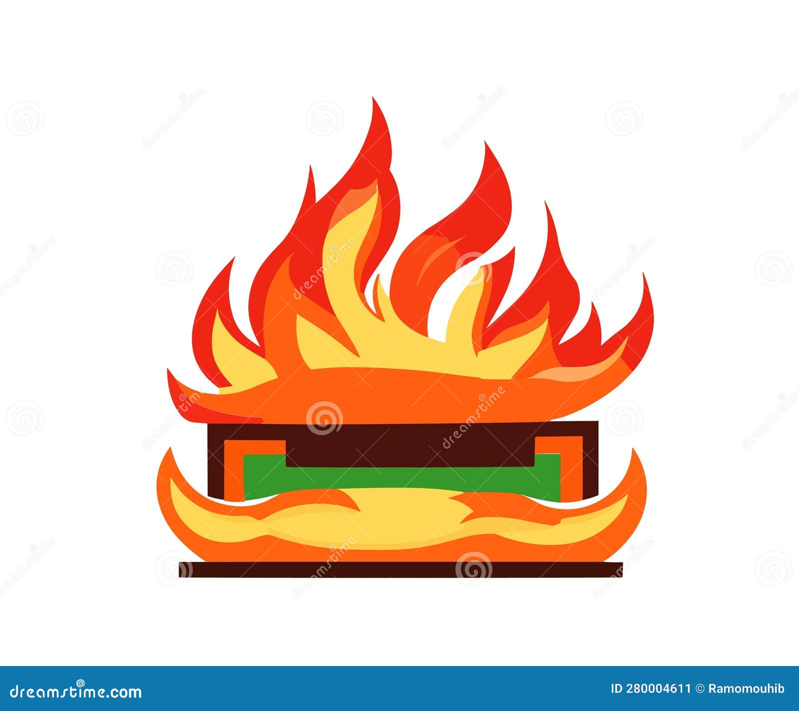Flame Fire Cooking Cartoon Design Stock Vector - Illustration of vector ...