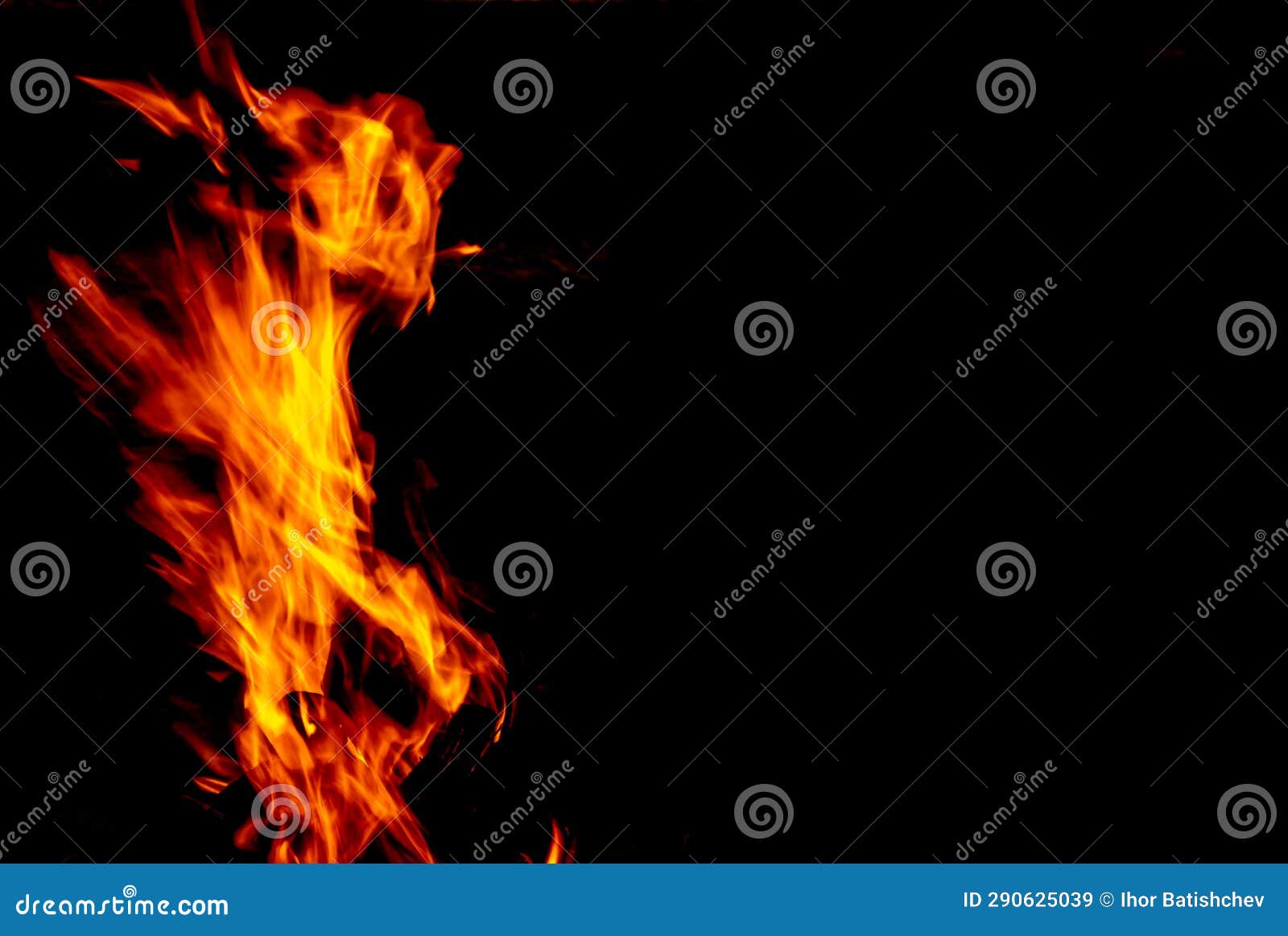 Flame Fire on a Dark Background. Stock Image - Image of abstract ...