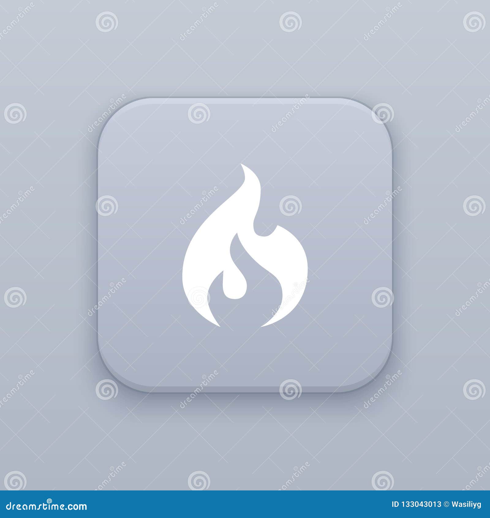 Flame, Fire Flame, Gray Vector Button with White Icon Stock Vector ...