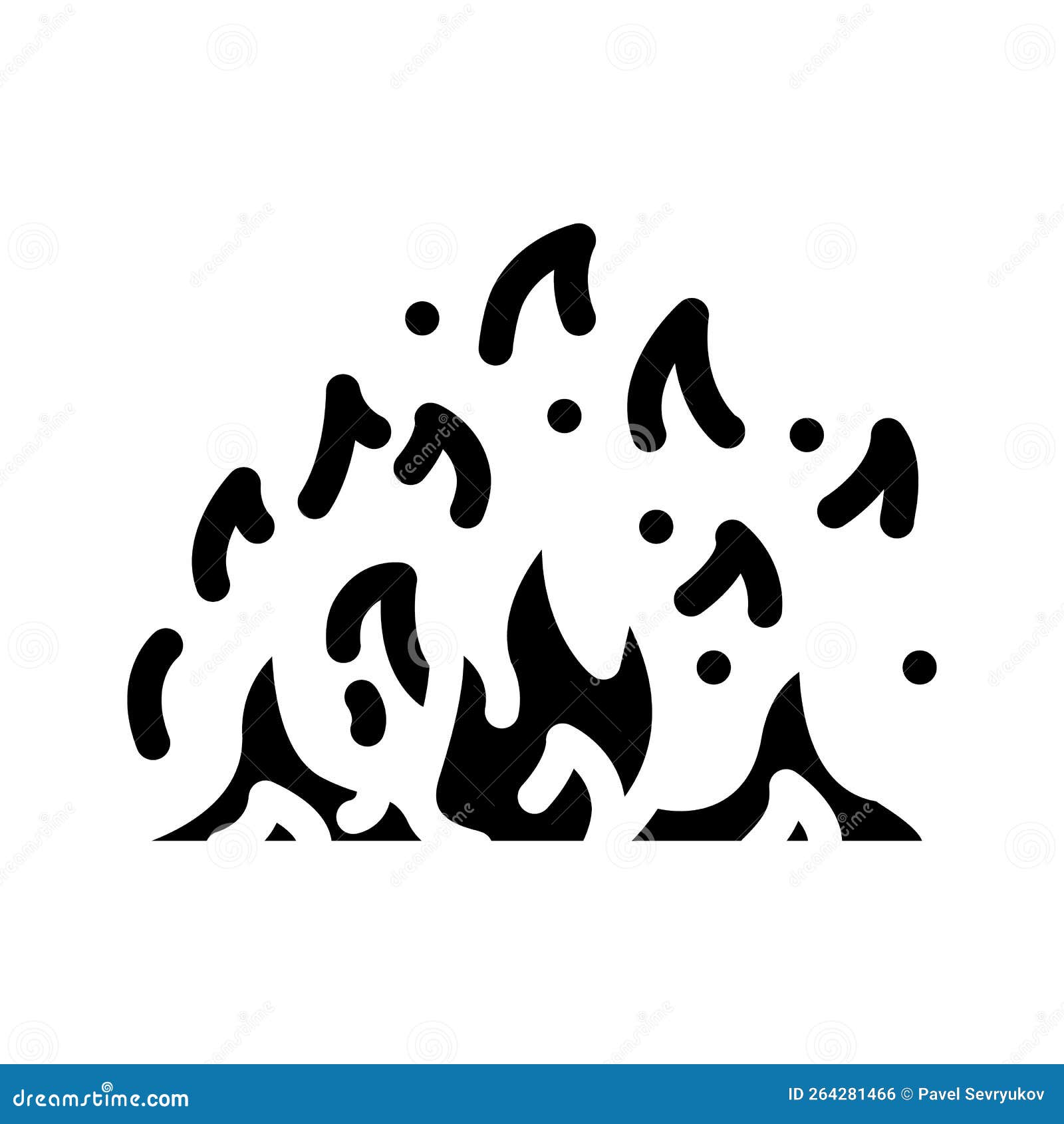 Flame Fire Glyph Icon Vector Illustration Stock Illustration ...