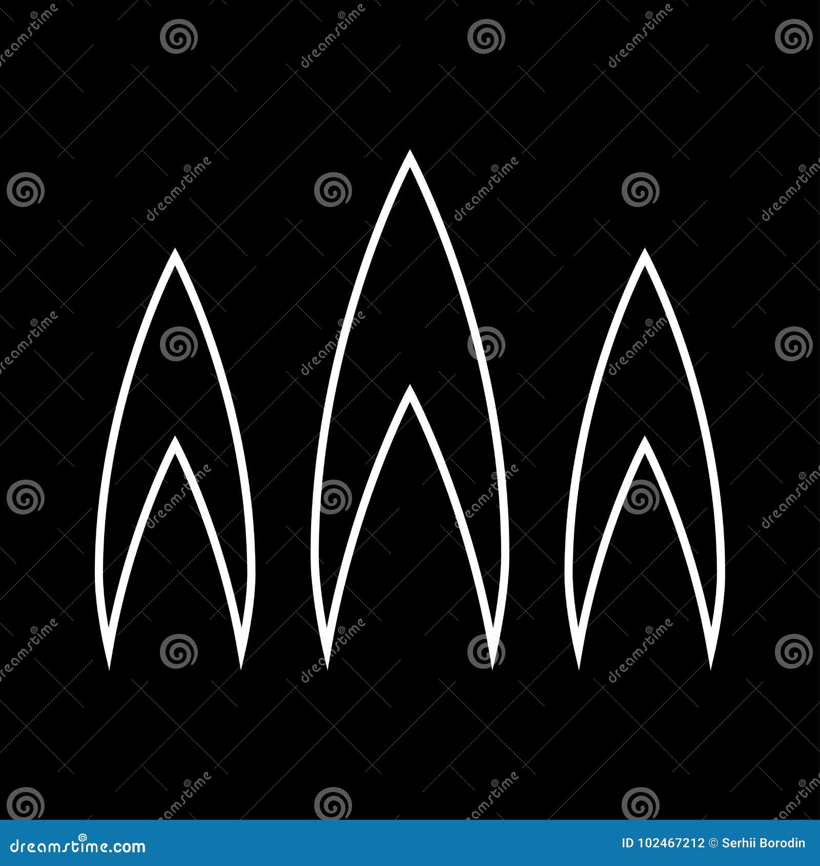 Flame of Fire Grey Set Icon . Stock Vector - Illustration of fiery ...