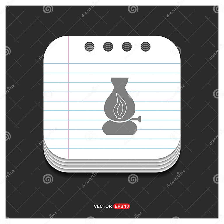 Flame, Fire Icon Gray Icon on Notepad Style Template Vector EPS Stock ...