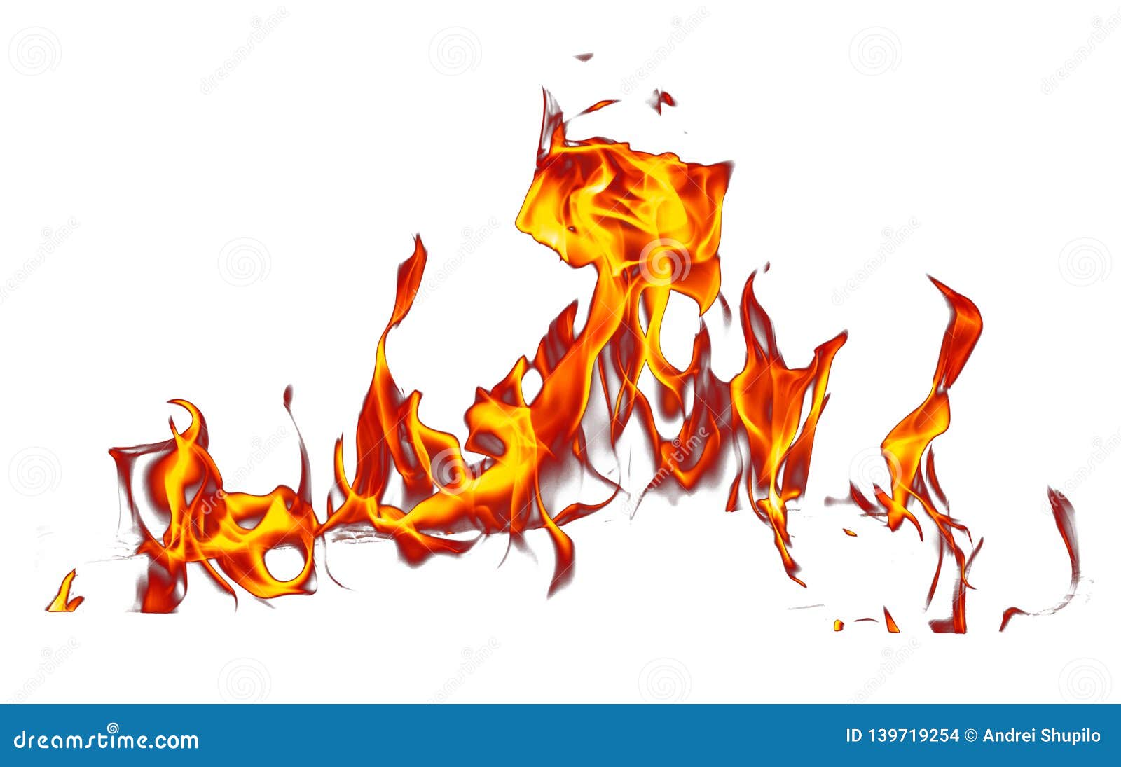 Flame of Fire Isolated on White Background Stock Photo - Image of ...