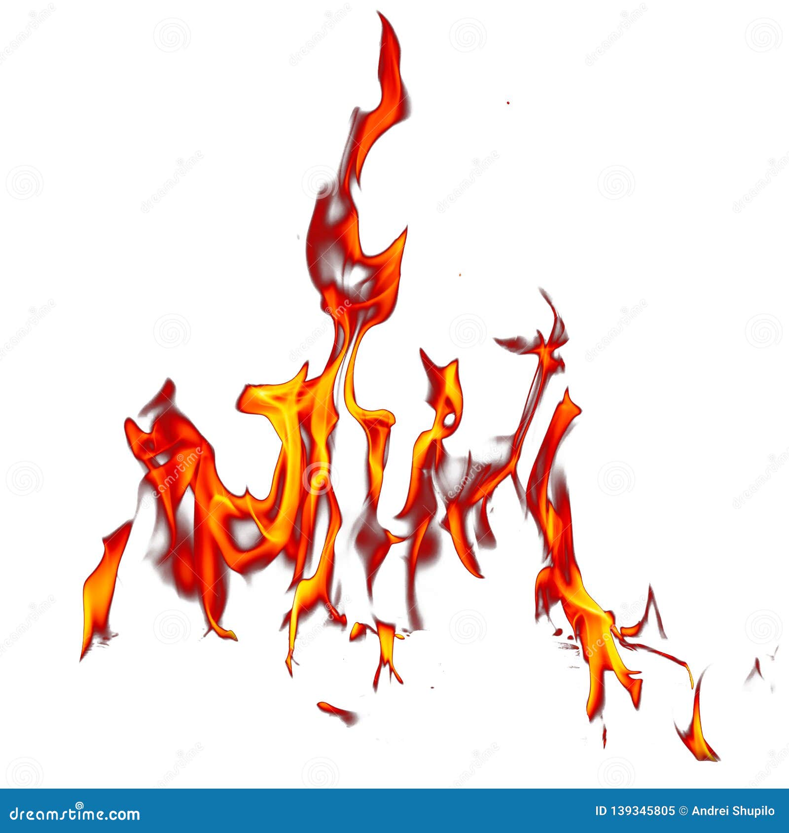 Flame of Fire Isolated on White Background Stock Image - Image of ...