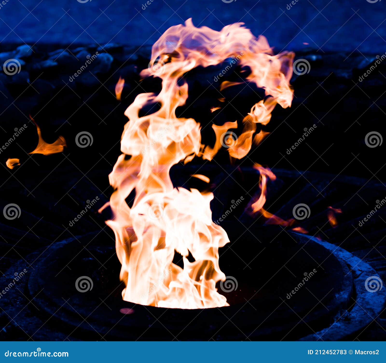Flame of Fire Large and Small with Tongues of Fire Stock Image - Image ...