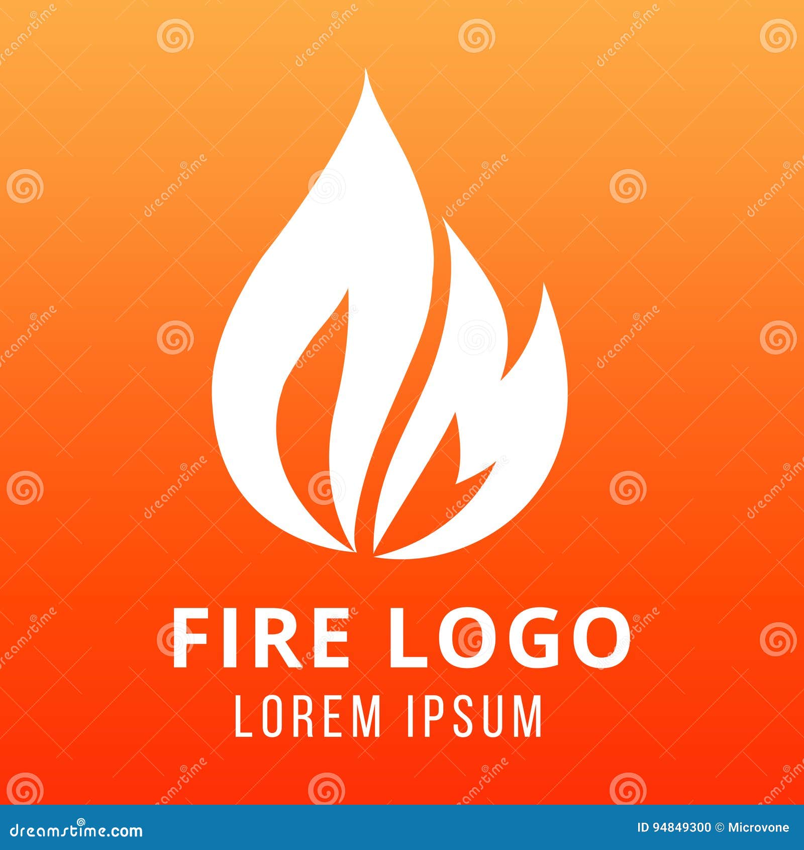 Flame of Fire Logo Design on Fire Color Background Stock Vector ...