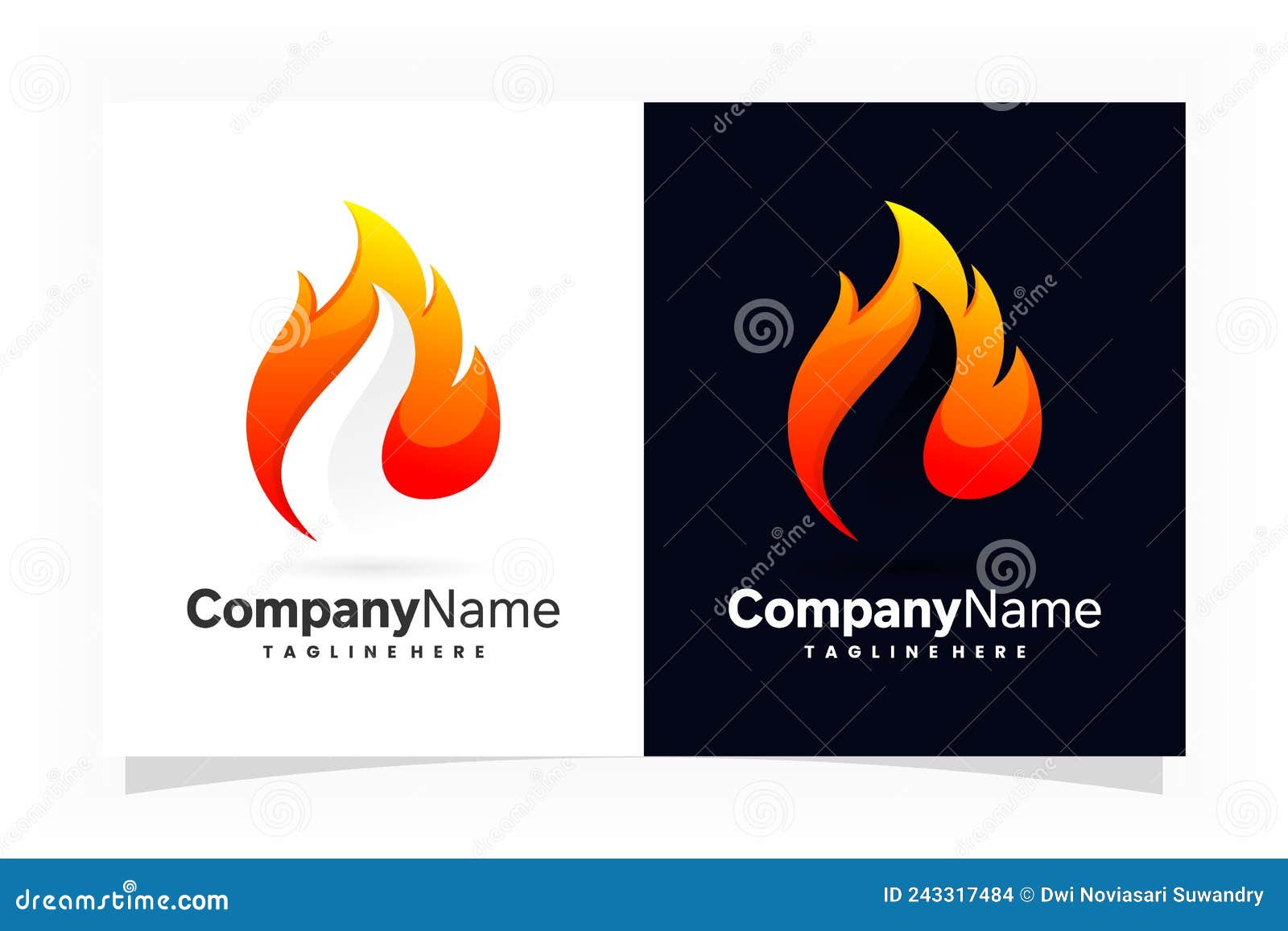 Fire Logo in White and Black Background Stock Vector - Illustration of ...