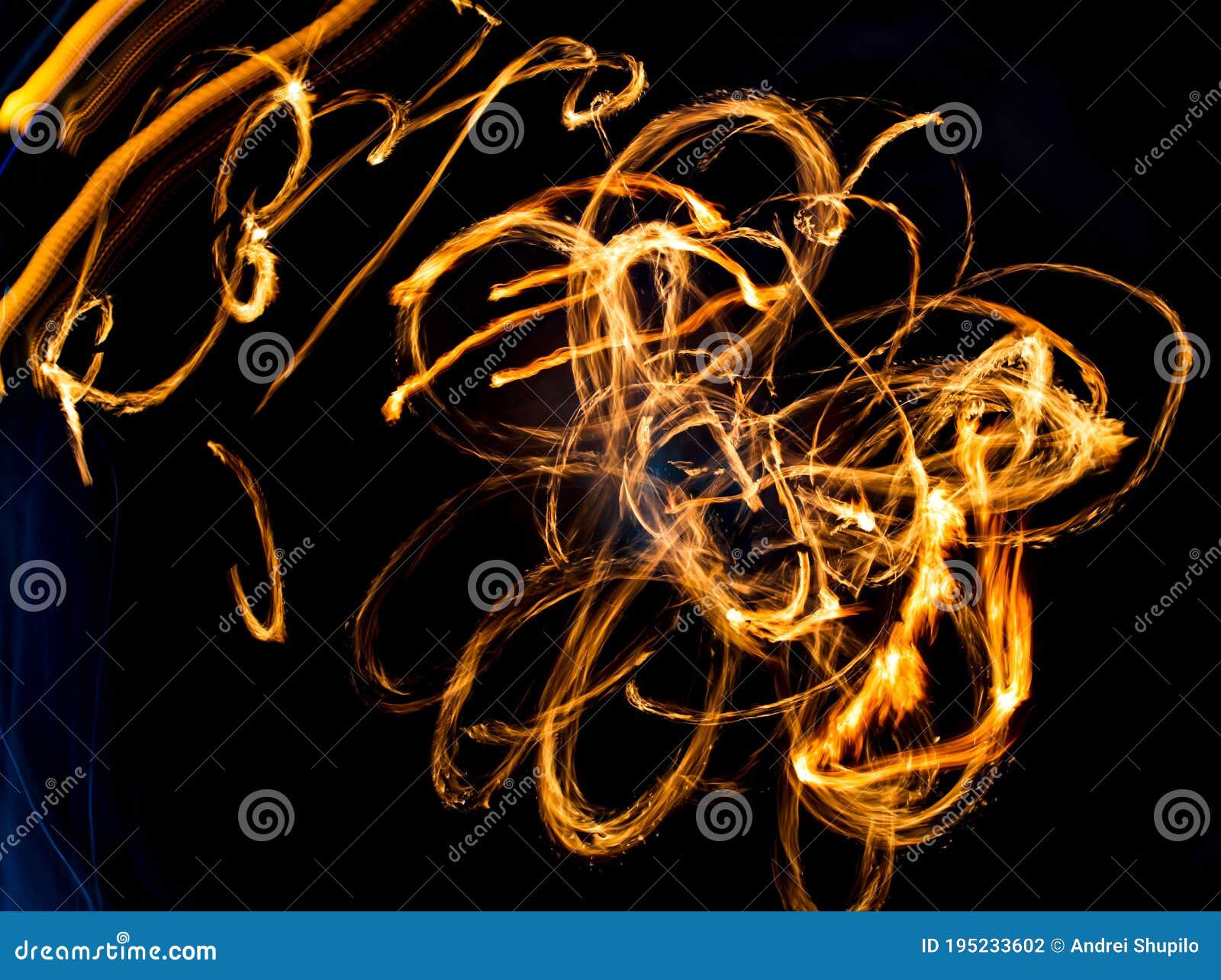 Flame of Fire in Motion at Night Stock Photo - Image of passion ...