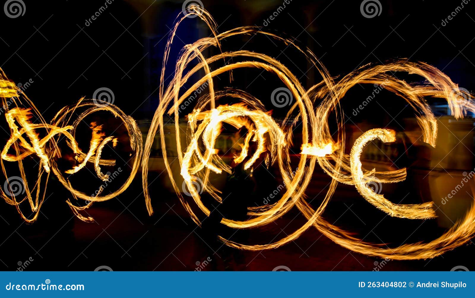 Flame of Fire in Motion at Night. Stock Photo - Image of background ...