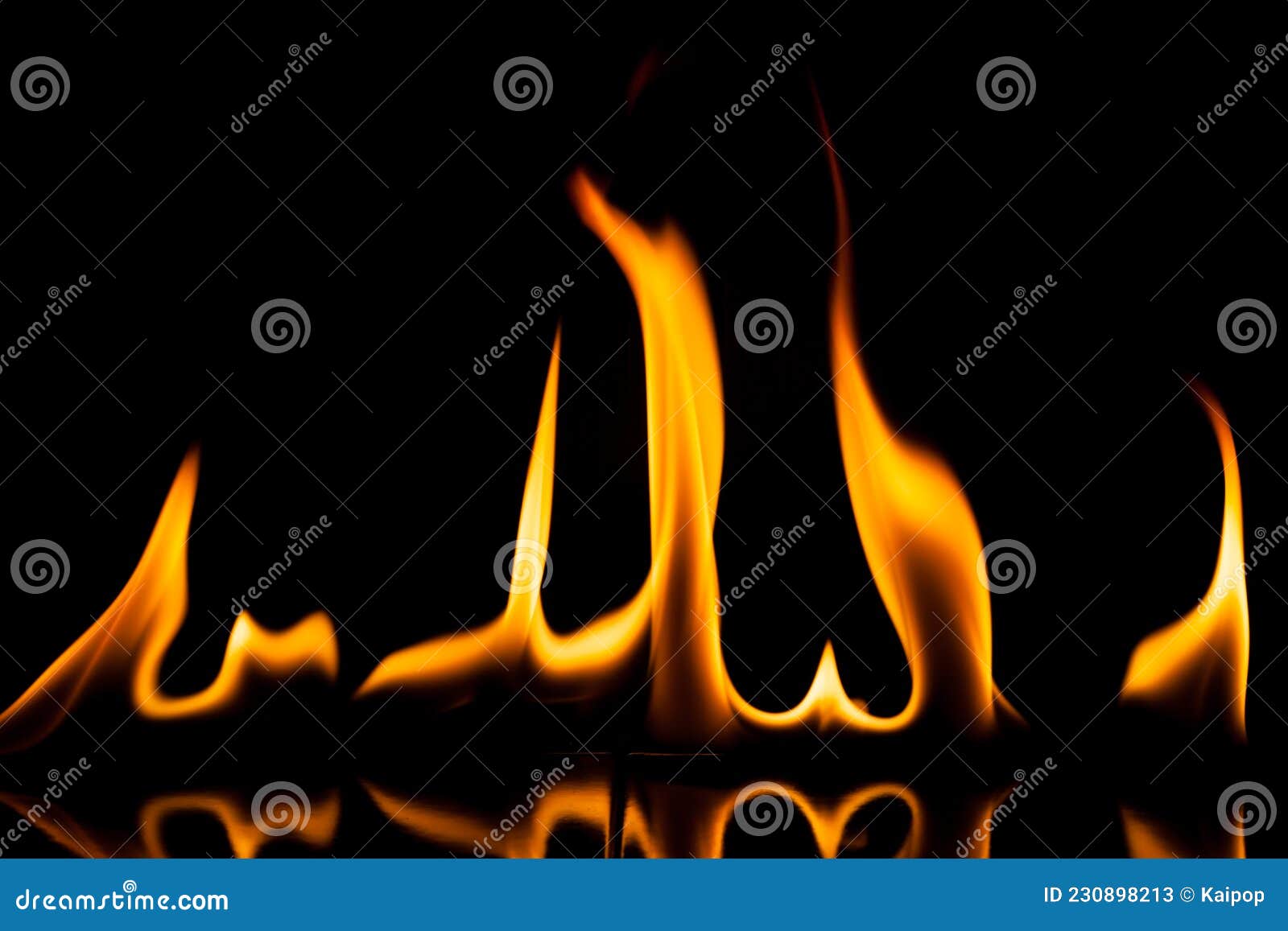 Flame Fire Movement on a Black Background Stock Image - Image of black ...
