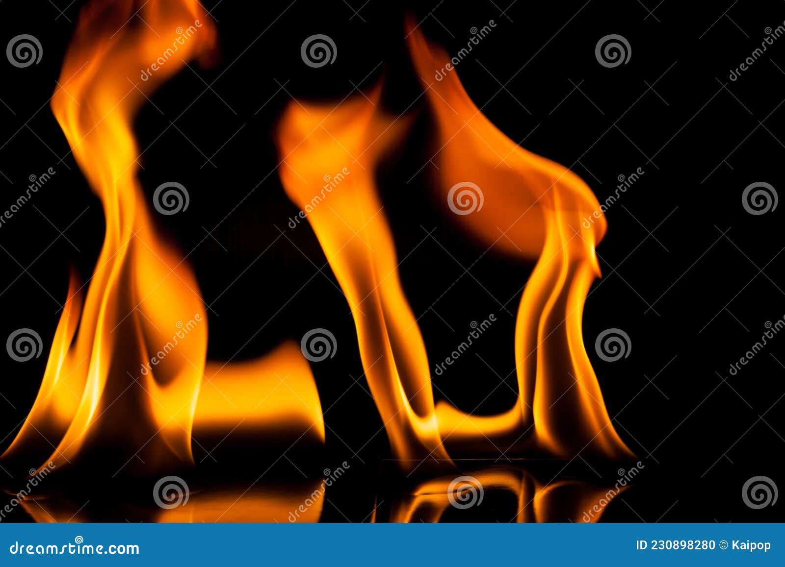 Flame Fire Movement on a Black Background Stock Photo - Image of energy ...