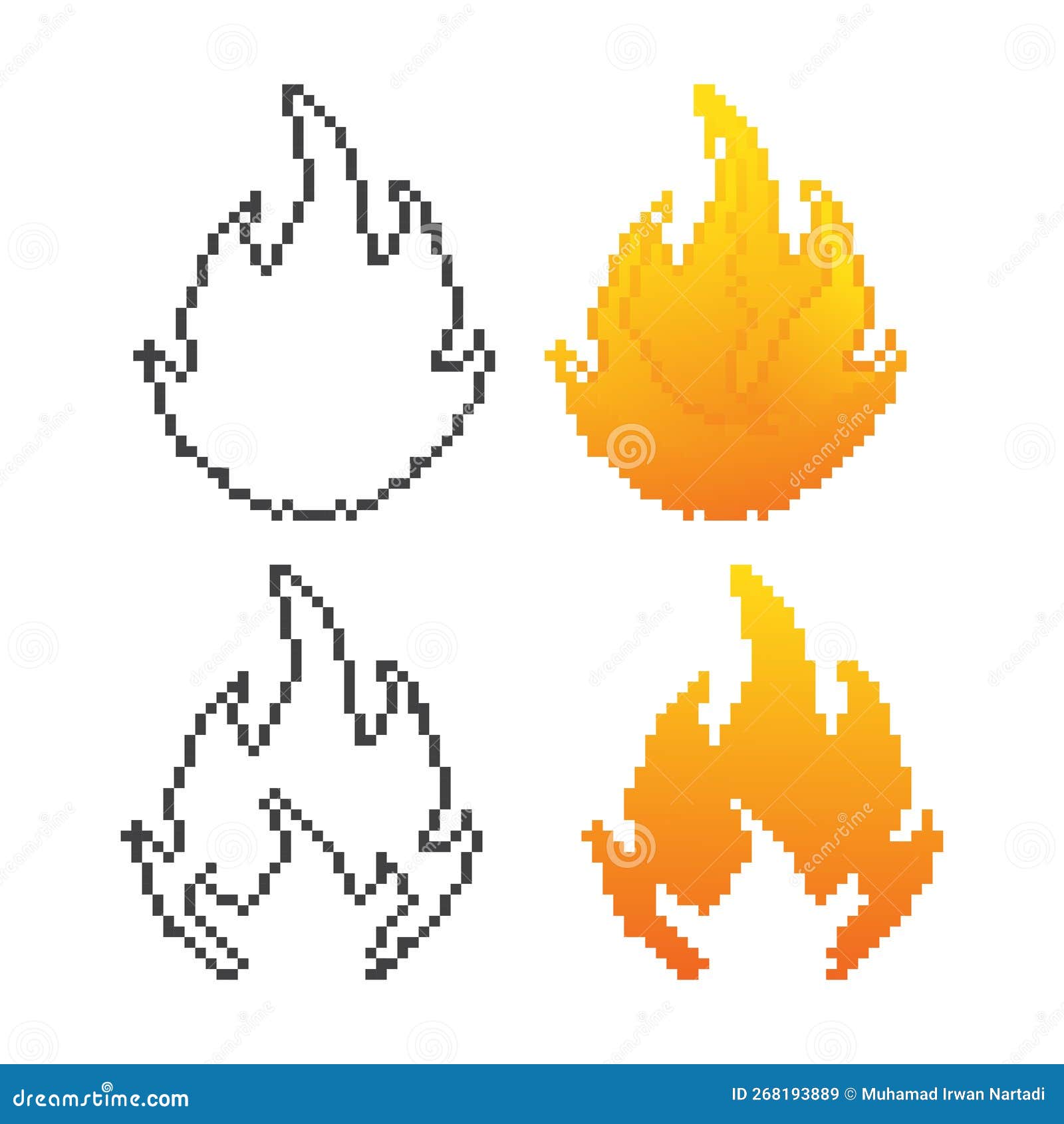 Fire Pixel Art Vector Illustration | CartoonDealer.com #255460400