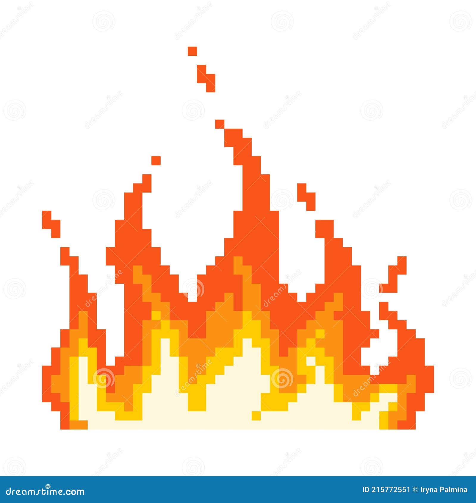 Fire Pixel Art 8 Bit Flame Vector Illustration 125273846