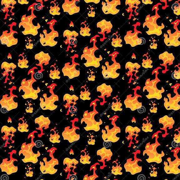 Flame Fire Seamless Flat Pattern Background Icon Stock Photo - Image of ...