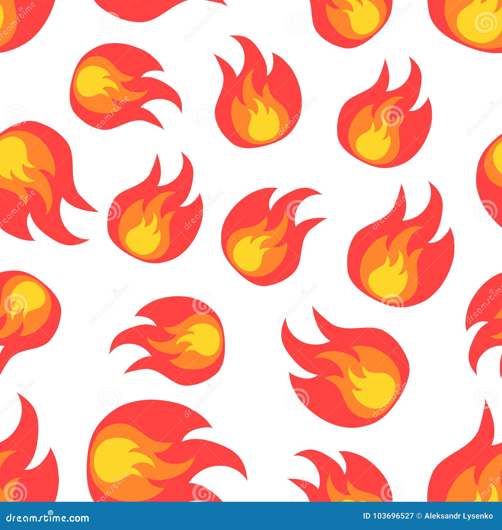 Flame Fire Seamless Pattern Background Icon. Business Flat Stock Vector ...