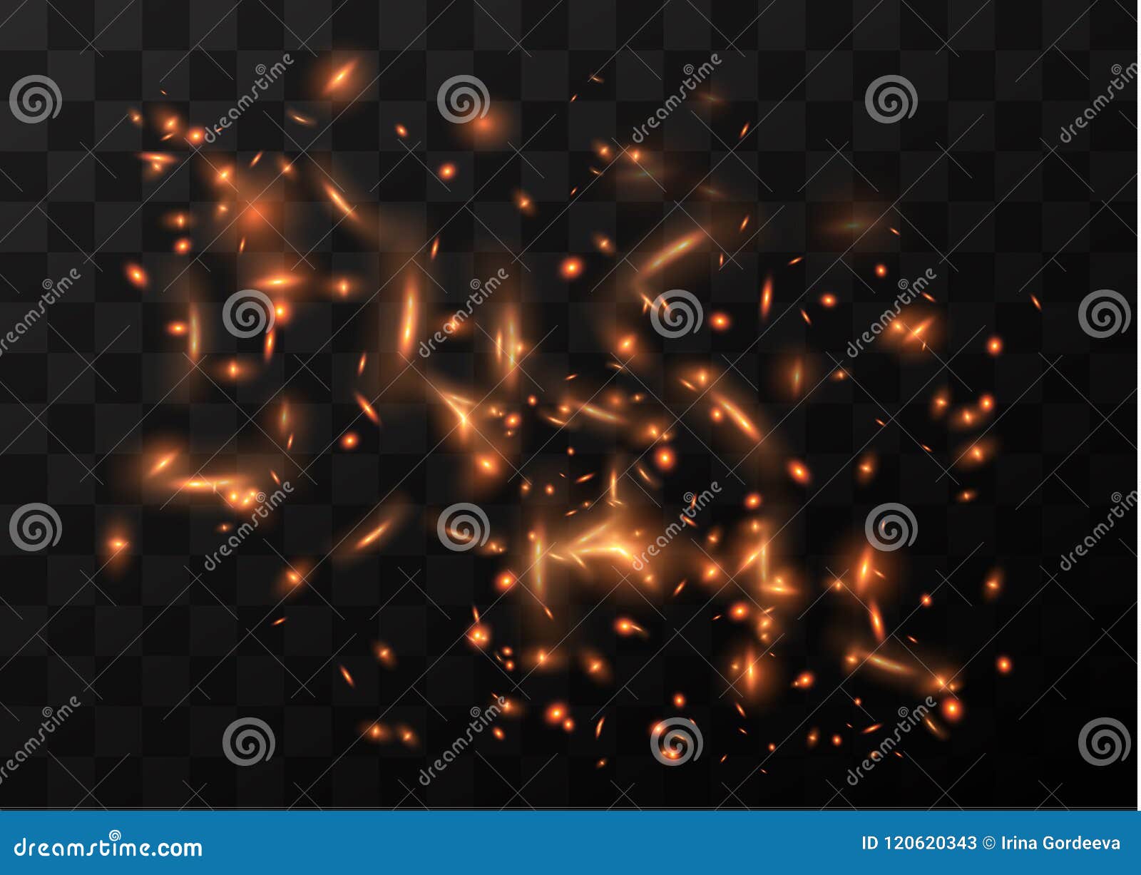 Fire Sparks On Dark Backdrop. Glowing Particles Flying Up. Realistic ... Fire Sparks On Dark Backdrop. Glowing Particles Flying Up. Realistic ...