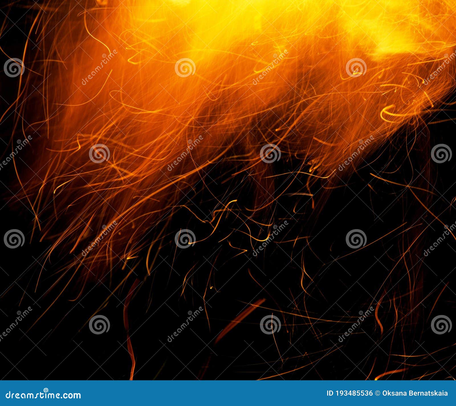 Flame of Fire with Sparks on White Background Stock Photo - Image of ...