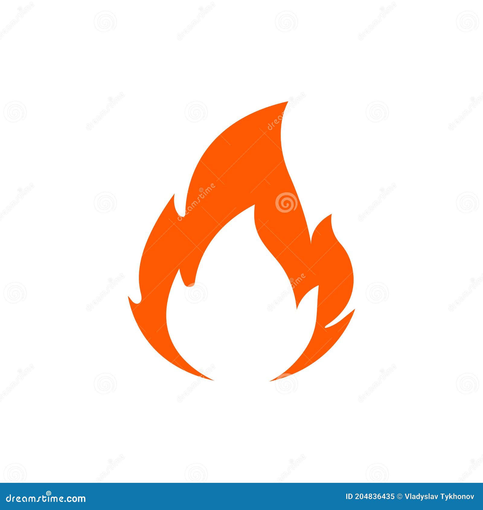 Flame or Fire Vector Icon Isolated on White Background. Orange Fire ...