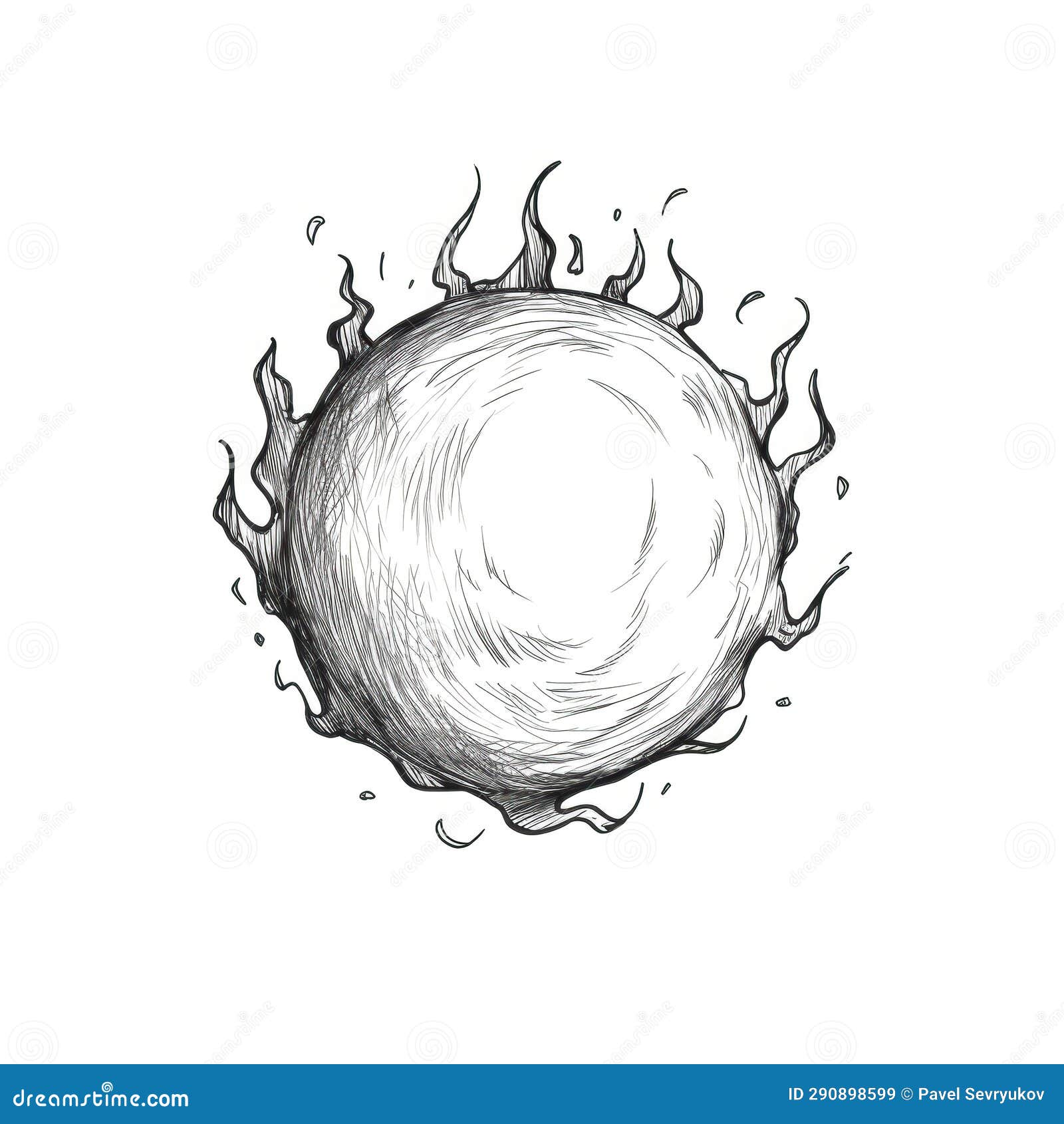 Flame, Fireball Isolated On Black Background, Fire Burn Symbol, Flames ...