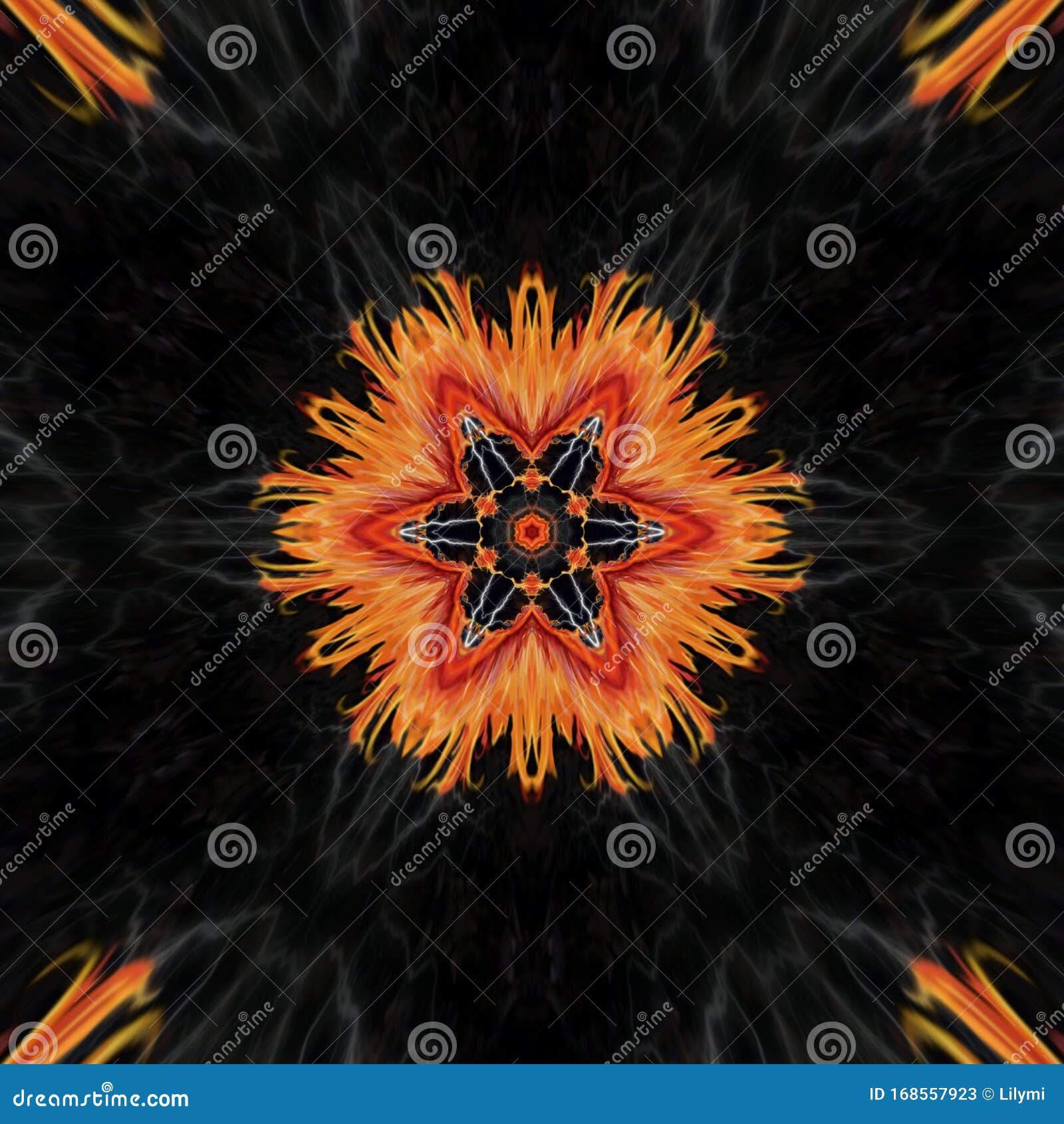 Flame flower blooming stock illustration. Illustration of kaleidoscope ...