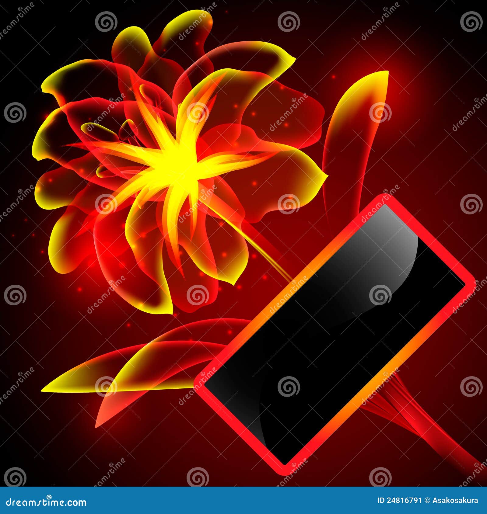 Flame Flower Cartoon Vector | CartoonDealer.com #47528861