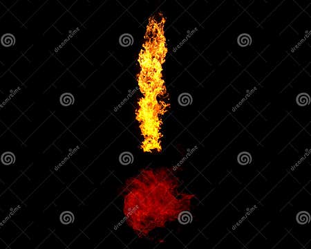 Flame in Form of Exclamation Mark Stock Image - Image of isolated ...