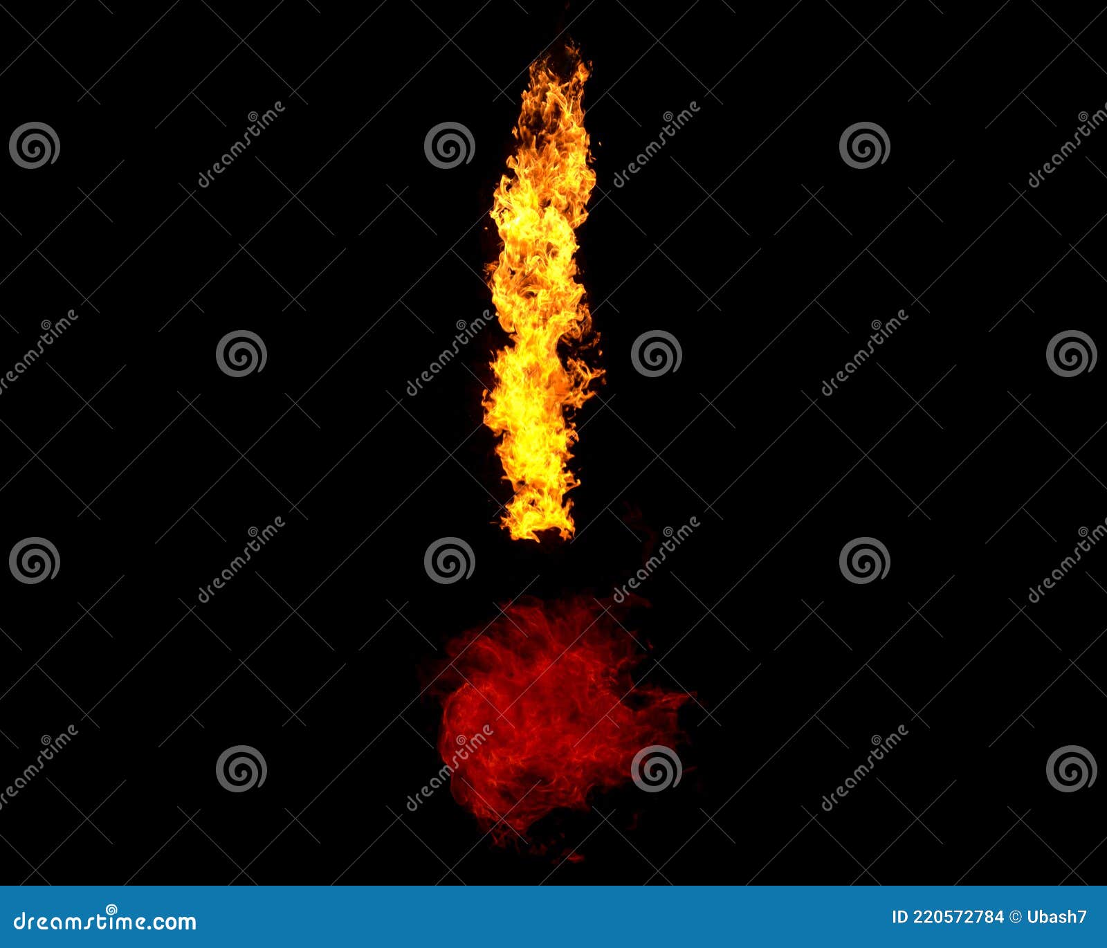 Flame in Form of Exclamation Mark Stock Photo - Image of inflame ...