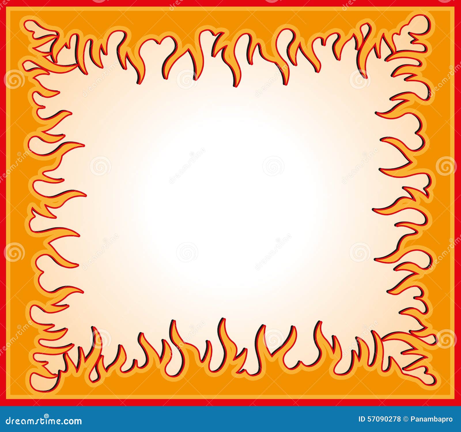 Flame frame stock vector. Illustration of blazing, fire - 57090278