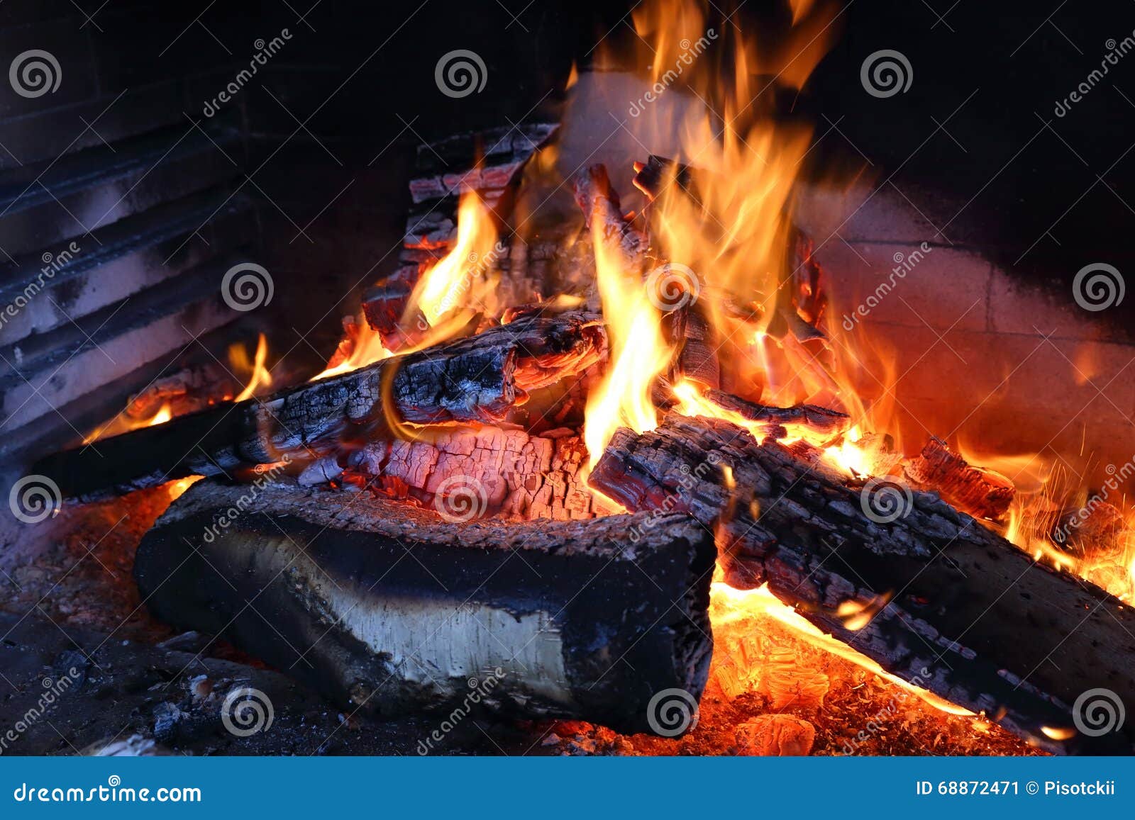 Flame in the furnace stock image. Image of bright, glow - 68872471