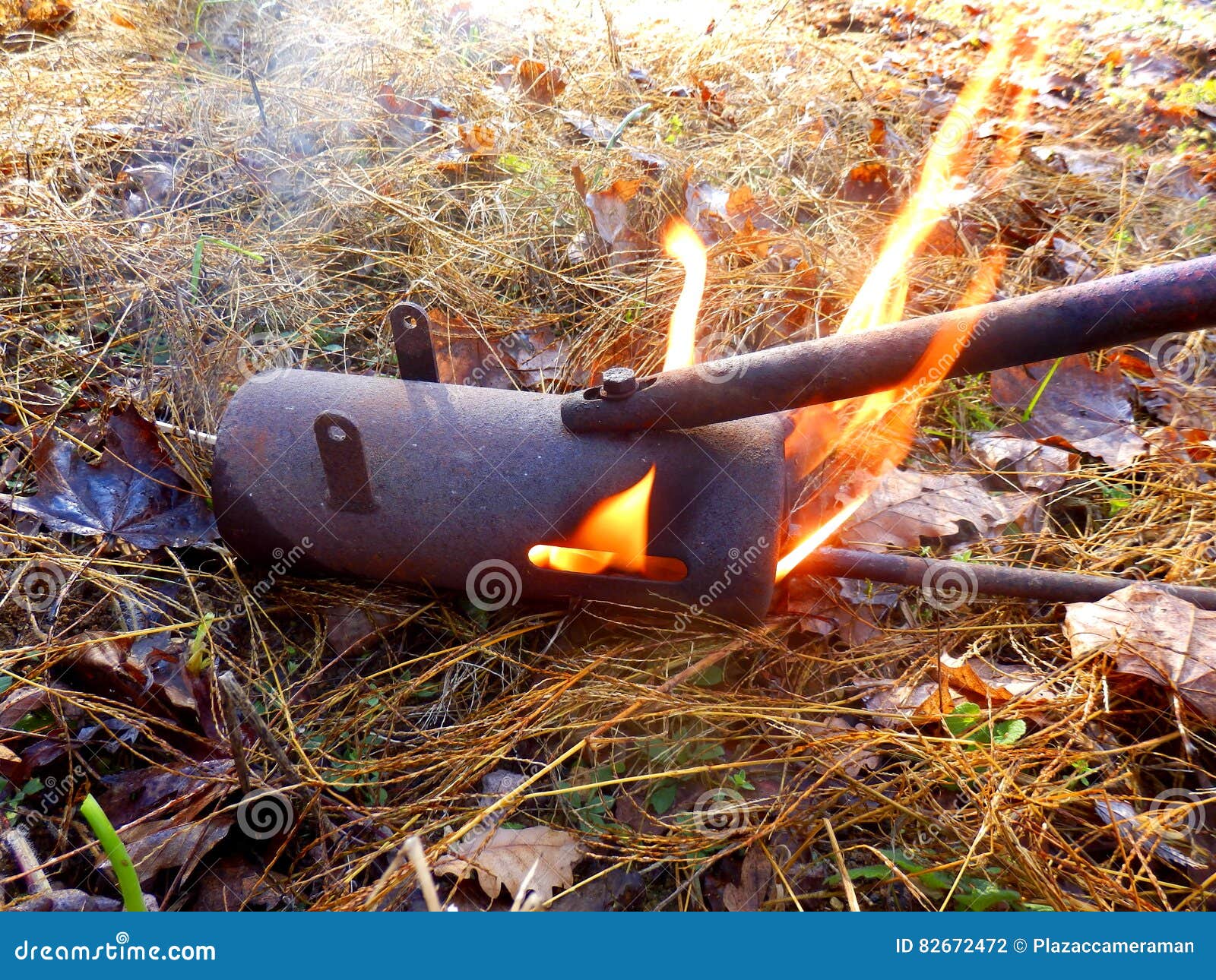 Flame Gun or flame thrower stock photo. Image of burner - 82672472
