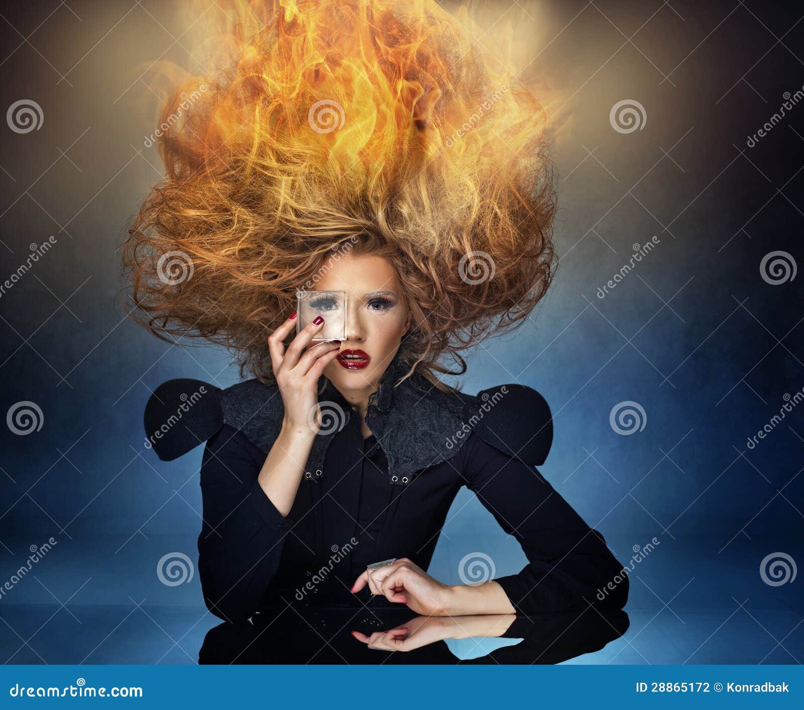 Flame Haircut of an Attractive Lady Stock Photo - Image of clean, human ...