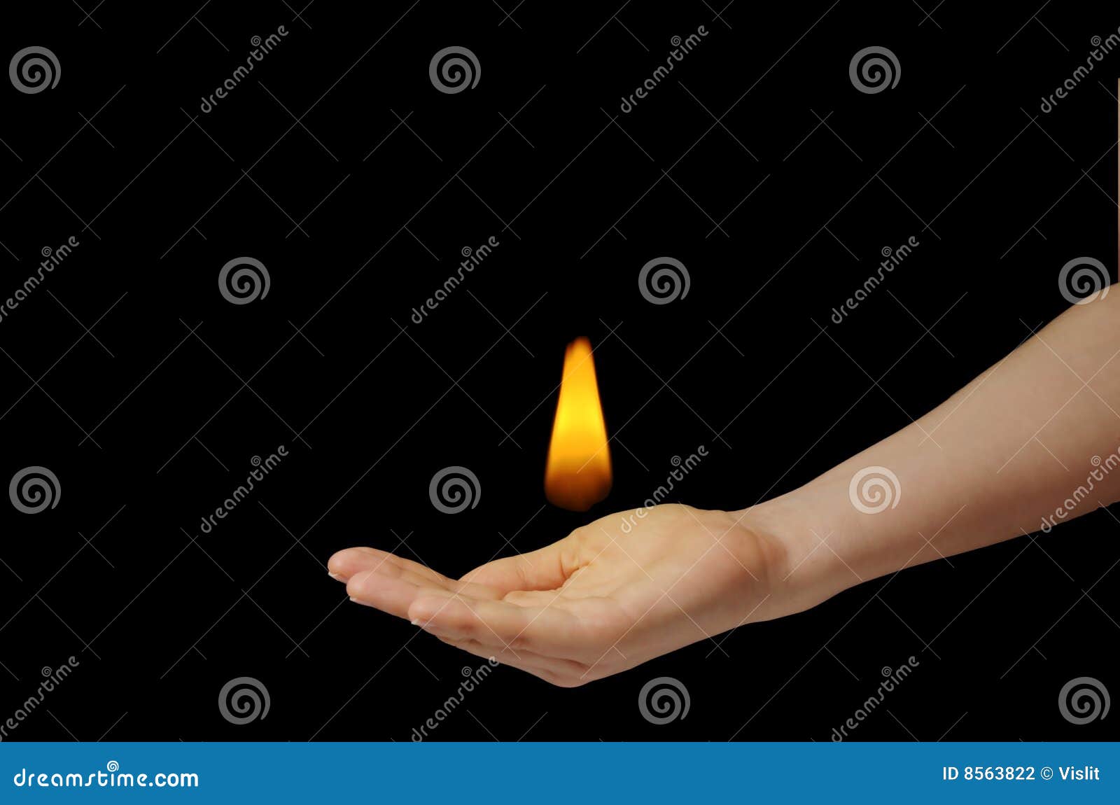 Flame on hand stock photo. Image of women, dark, flame - 8563822