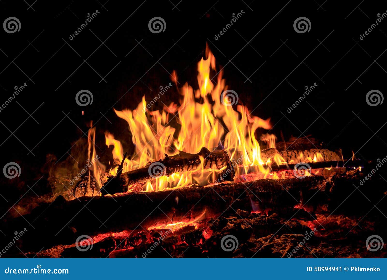 Flame of hot fire in dark stock image. Image of blaze - 58994941